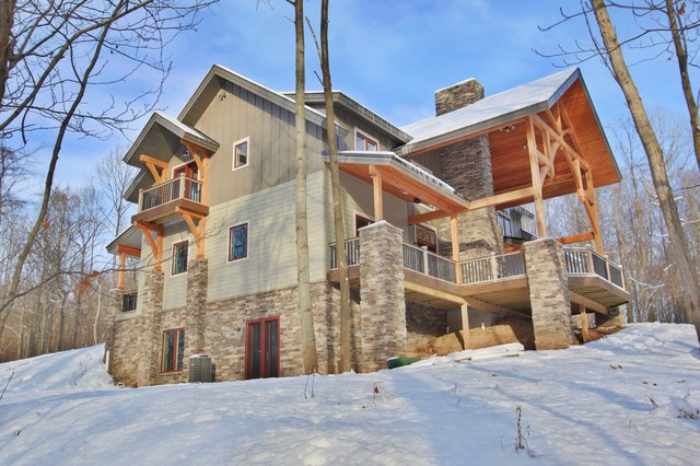 Timber Frame Custom Build - Rustic - Balcony - Other - by Costa ...