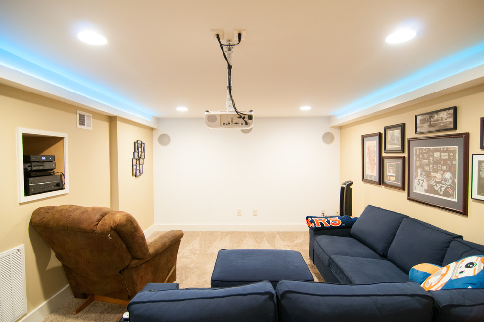 1960's Split Level Basement Renovation - Contemporary - Basement ...