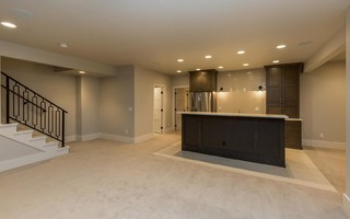 Gray Carpet In Basement