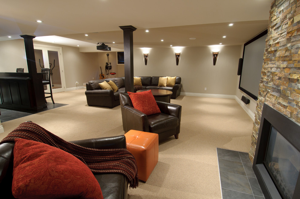 A Basement Fit For A Family - Contemporary - Basement - Ottawa - by ...