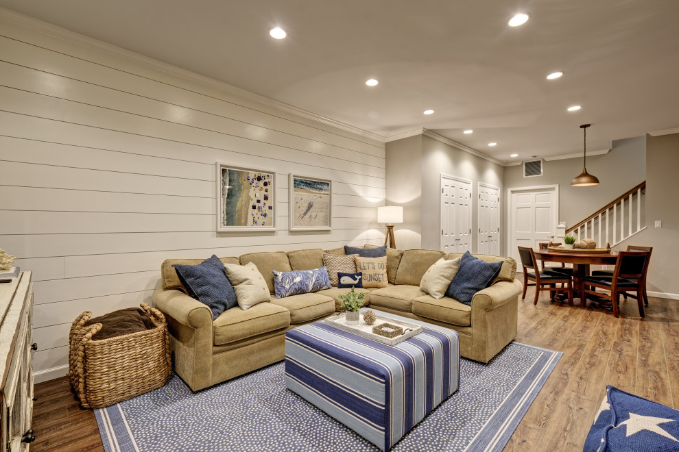 A Beachy Basement Design Perfect for Entertaining - Beach Style ...