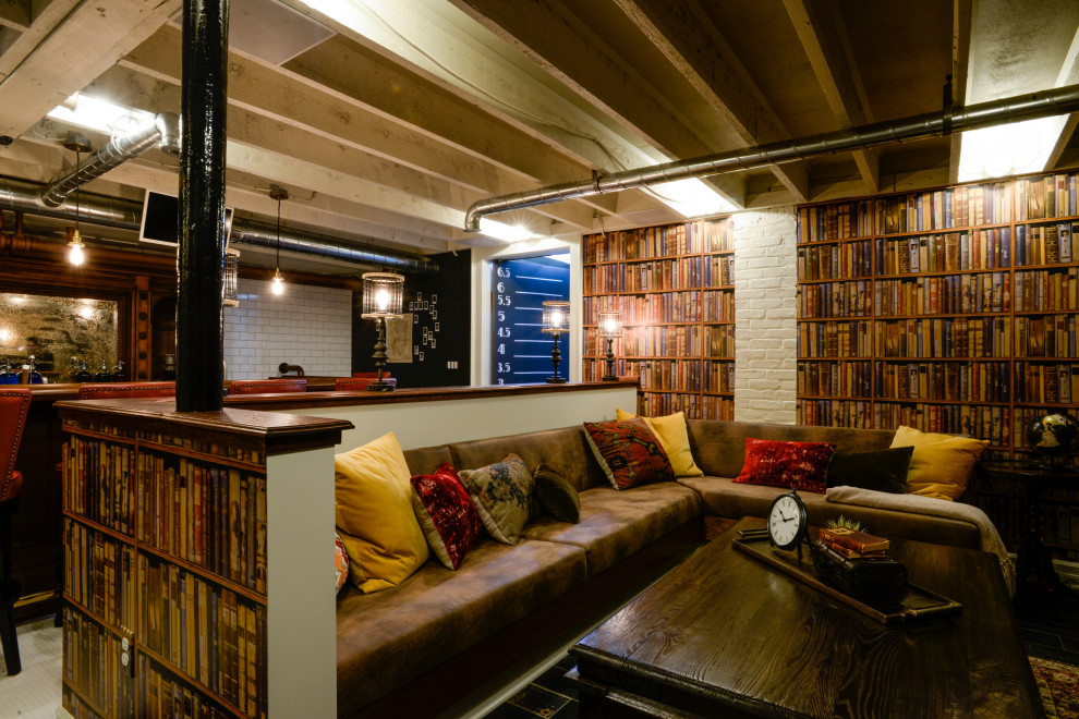 A Secret Basement Speakeasy - Farmhouse - Basement - New York - by ...