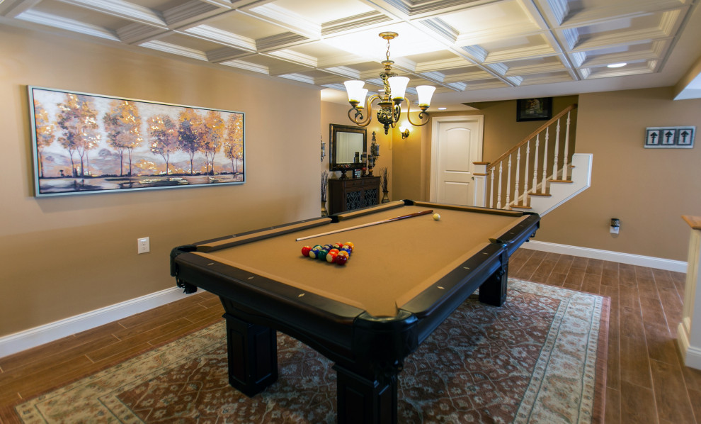A Third Level of Living - A Basement Remodel - Traditional - Basement ...