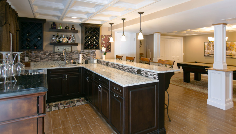 A Third Level of Living - A Basement Remodel - Traditional - Basement ...