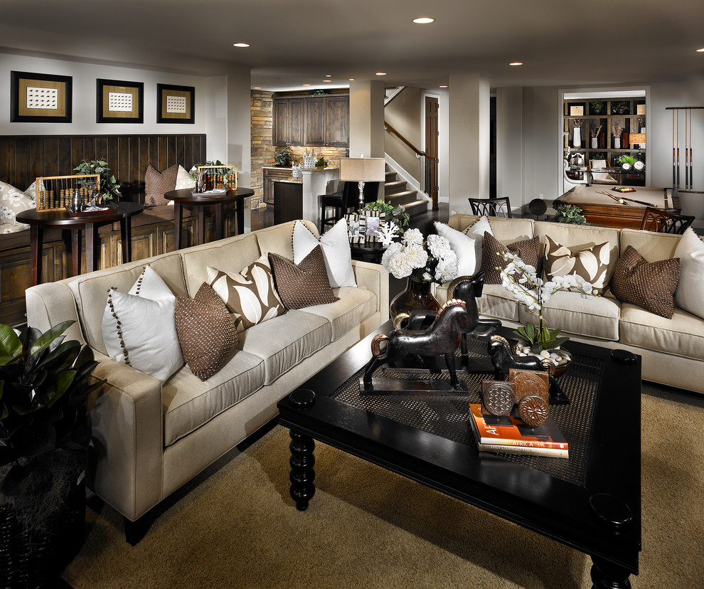 Alize Model Finished Basement - Traditional - Basement - Denver - by ...