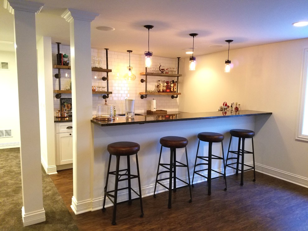 Arlington Heights Basement for Entertainment - Farmhouse - Home Bar ...