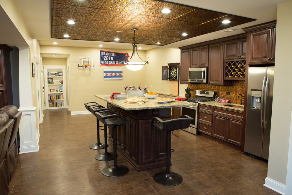 Arlington Heights Family Basement Renovation - Traditional - Basement ...