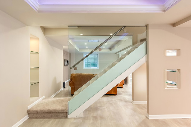 Bangert Lane Basement Modern Stairs - Modern - Basement - Chicago - by ...