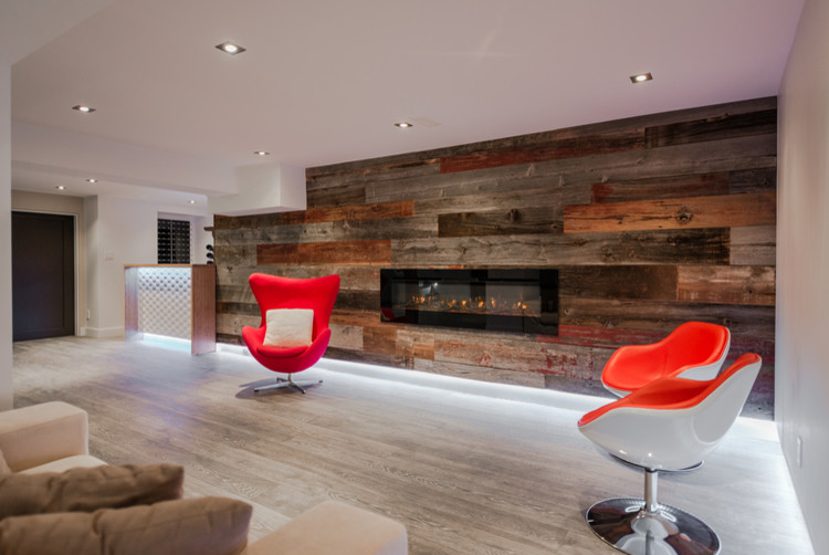 Barn Board Feature Walls - Modern - Basement - Toronto - by ...