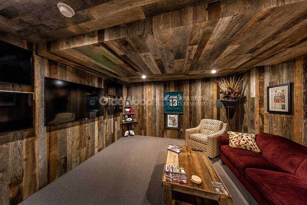 Barn Siding - Rustic - Basement - Cleveland - by Olde Wood Ltd. | Houzz