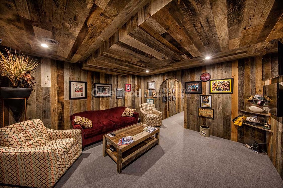 Barn Siding - Rustic - Basement - Cleveland - by Olde Wood Ltd. | Houzz