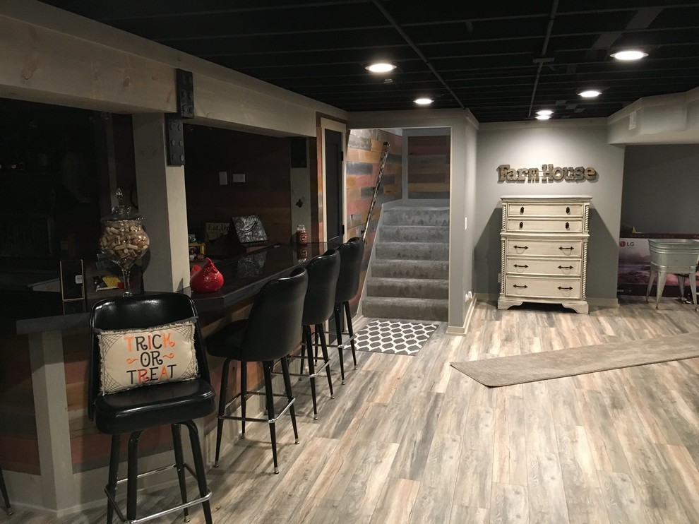 Barn Wood Basement - Farmhouse - Basement - Chicago - by Harrison and ...