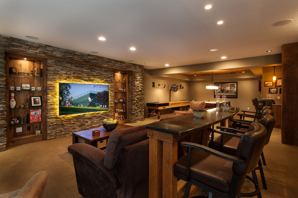 Barnwood Basement - Basement - Minneapolis - by McDonald Remodeling | Houzz