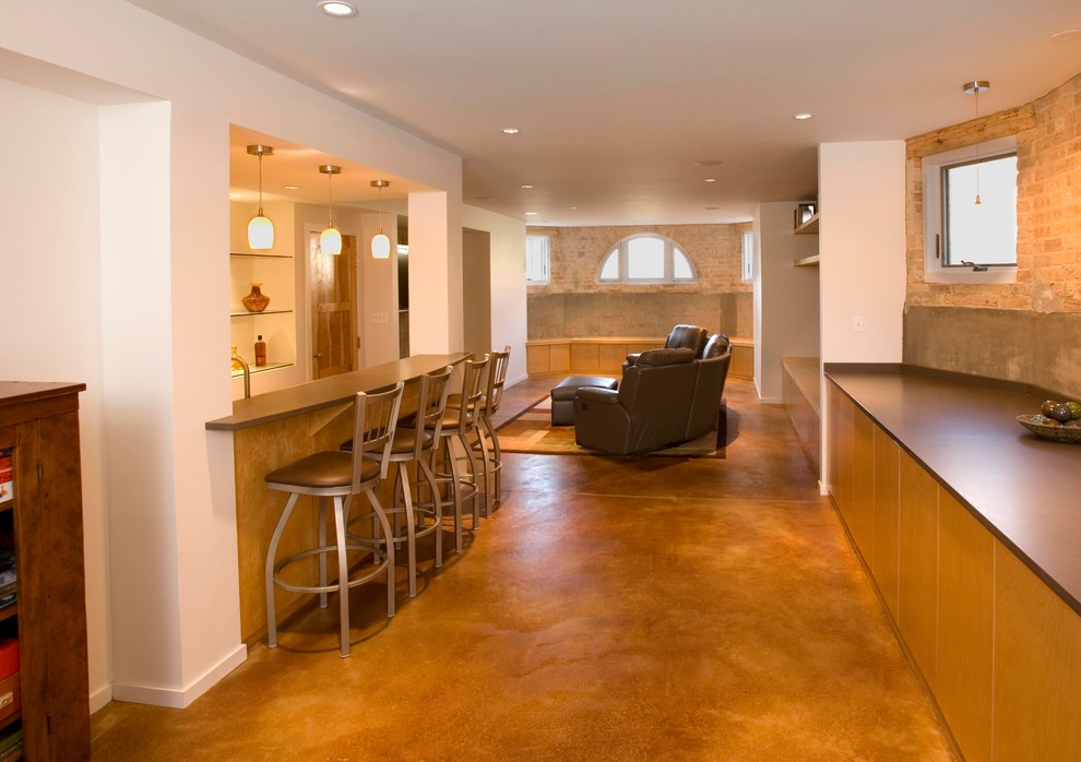 Basement and Attic Remodel to a traditional brick Bungalow - Modern ...