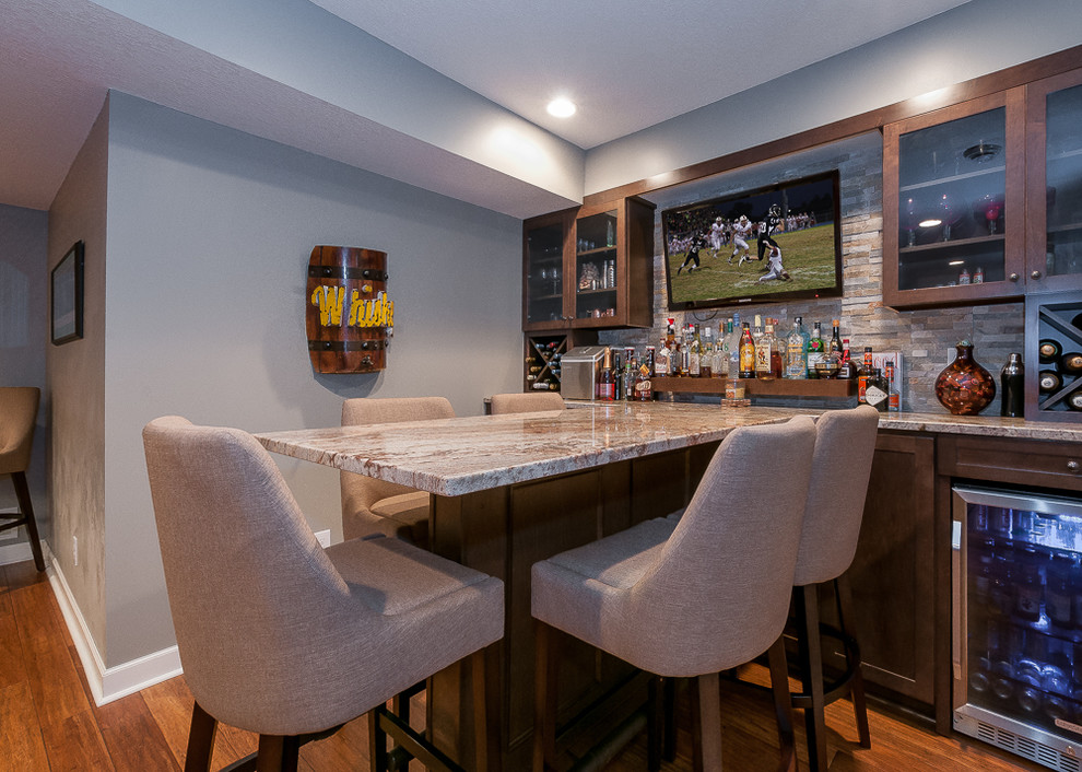 Basement Bar & Entertainment in Thorton Maple Saddle with pool table ...