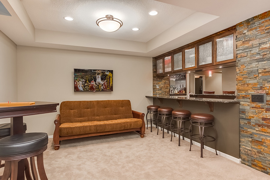 Basement Bar and Seating - Traditional - Basement - Minneapolis - by ...