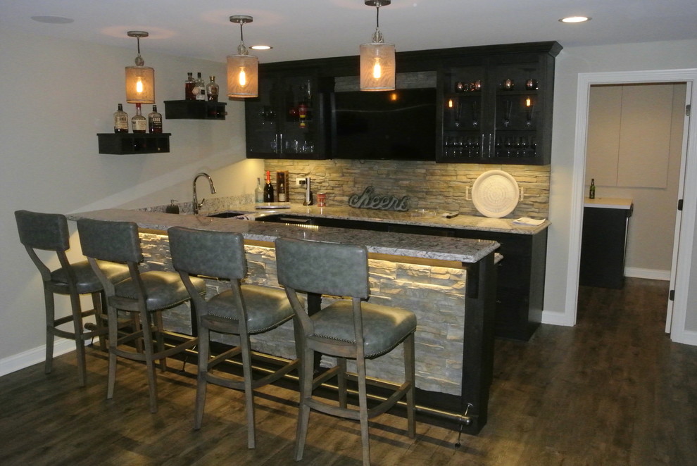 Basement Bar/Media area - Modern - Basement - Chicago - by Woodworks ...
