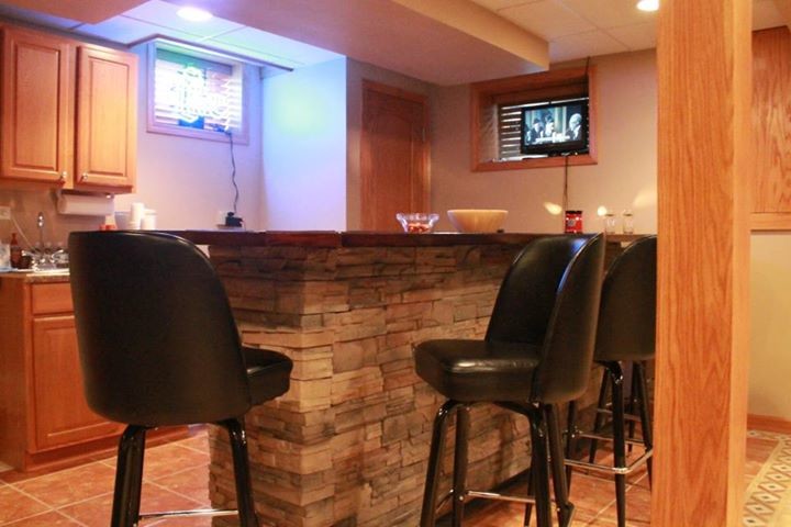 basement bas design with chairs - Modern - Basement - Detroit | Houzz