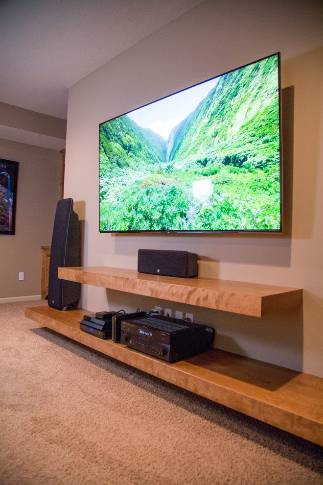 Basement Entertainment Center-Floating Shelves - Transitional ...