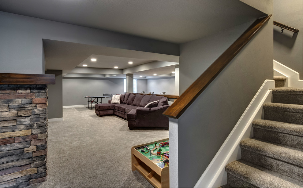 Basement Entry Stairs - Transitional - Basement - Denver - by FBC ...