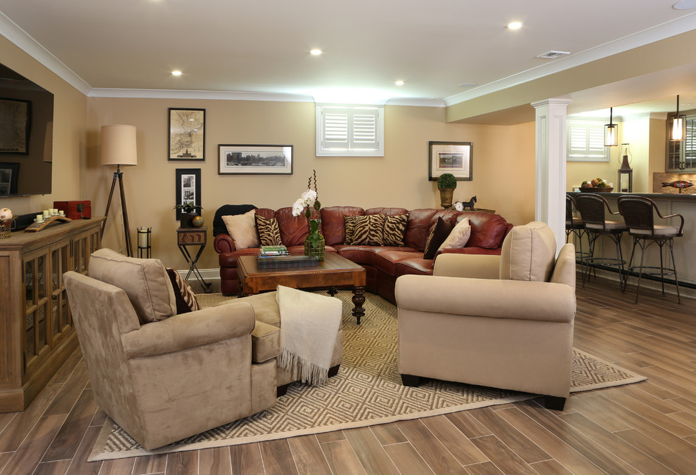 Basement Family Room - Traditional - Basement - Other - by Lasley ...