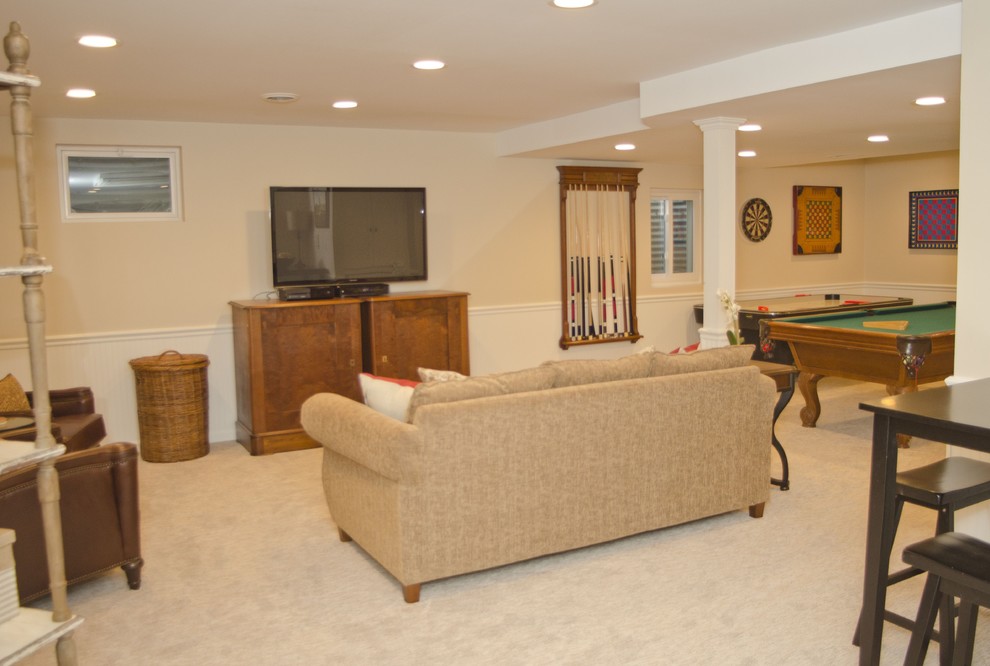 Basement- Family Room-Stonebridge Court - Farmhouse - Basement ...
