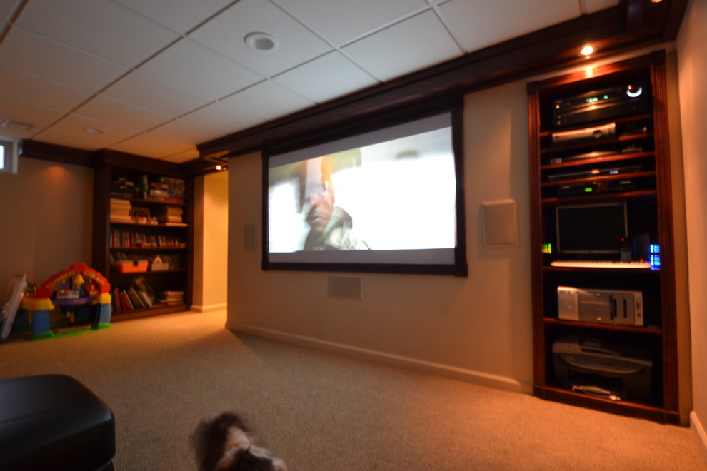 Basement Family Room /TV Room - Traditional - Basement - New York - by ...