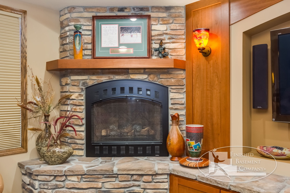 Basement Fireplace Detail - Traditional - Basement - Minneapolis - by ...