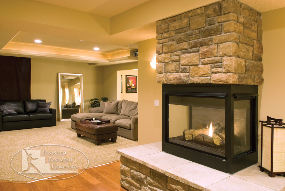 Basement Fireplace - Traditional - Basement - Minneapolis - by FBC ...