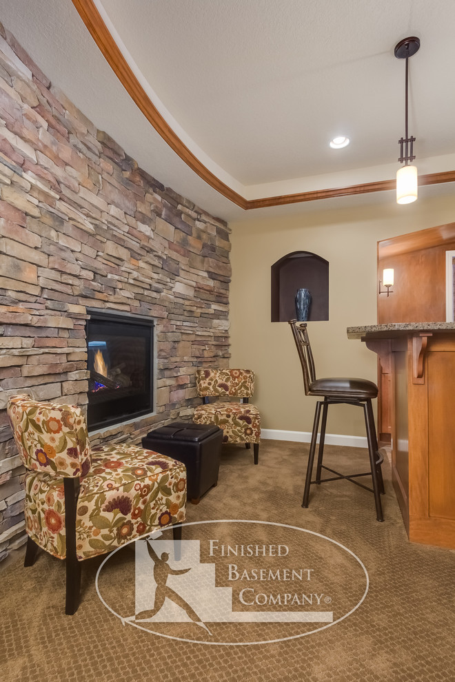 Basement Fireplace Wall - Traditional - Basement - Minneapolis - by FBC ...