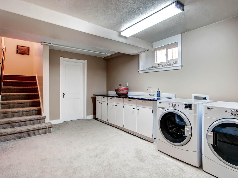 Basement freshen up with egress window - Traditional - Basement ...