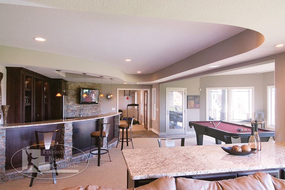 Basement Great Room - Traditional - Basement - Minneapolis - by FBC ...