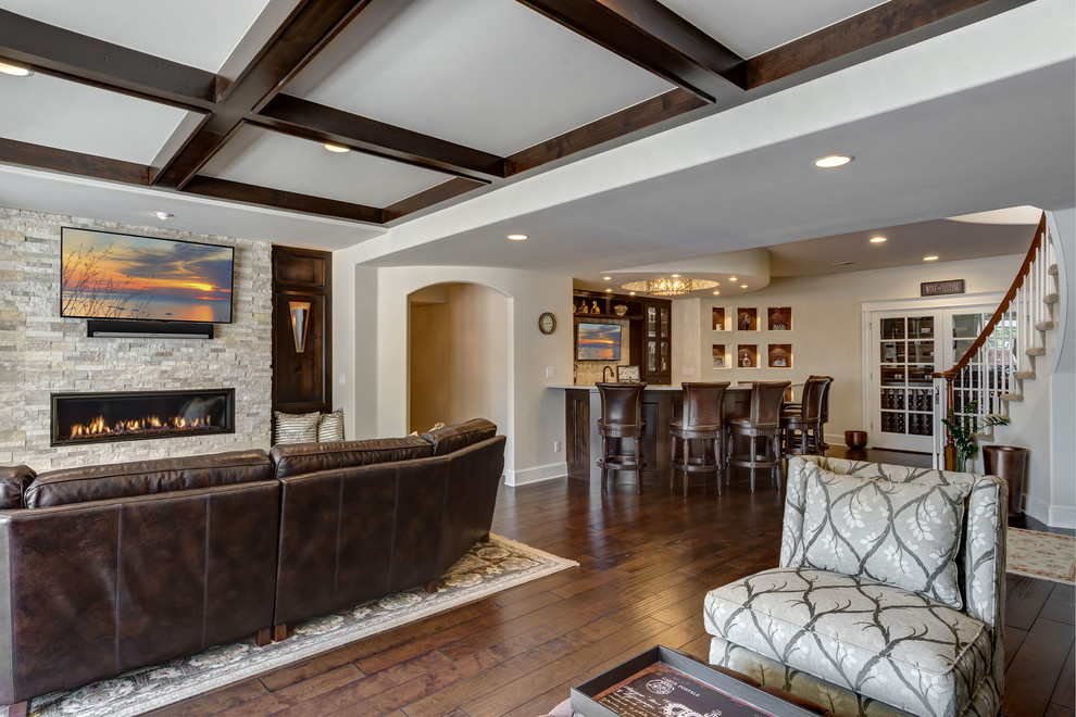 Basement Great Room - Transitional - Basement - Denver - by FBC Remodel ...