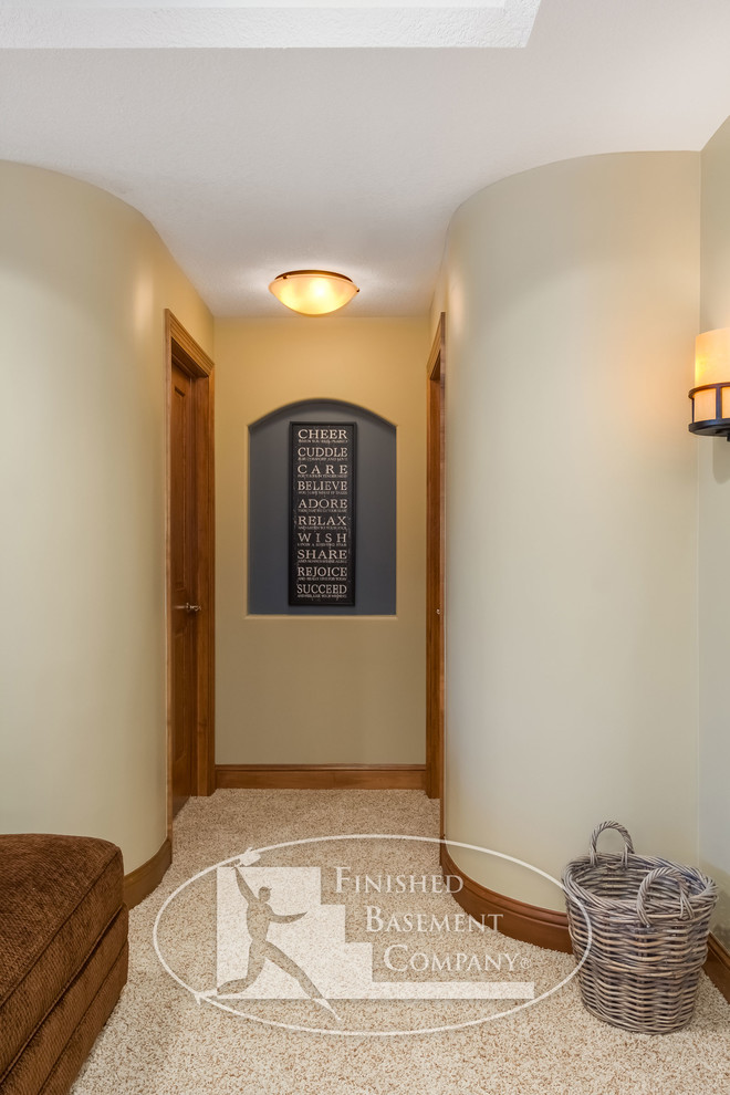 Basement Hall with Curved Walls - Traditional - Basement - Minneapolis ...