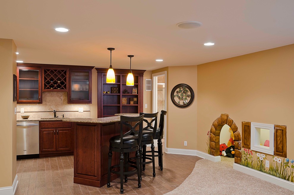 Basement in Geneva - Traditional - Basement - Chicago - by Synergy ...