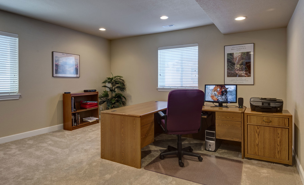 Basement Office - Traditional - Basement - Denver - by FBC Remodel | Houzz