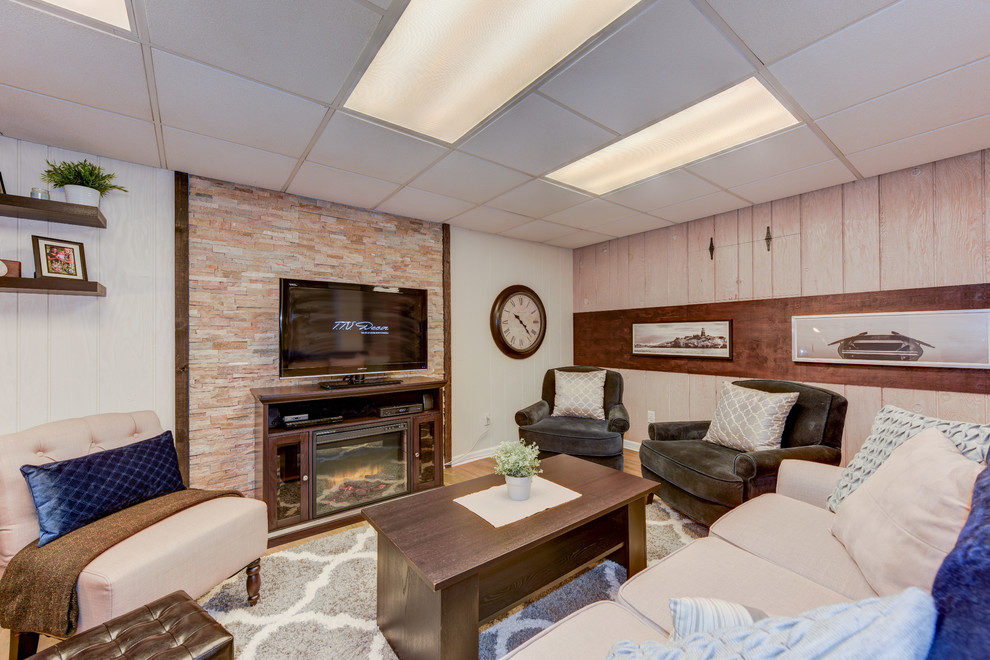 Basement Rec Room Renovation - Transitional - Basement - Philadelphia ...