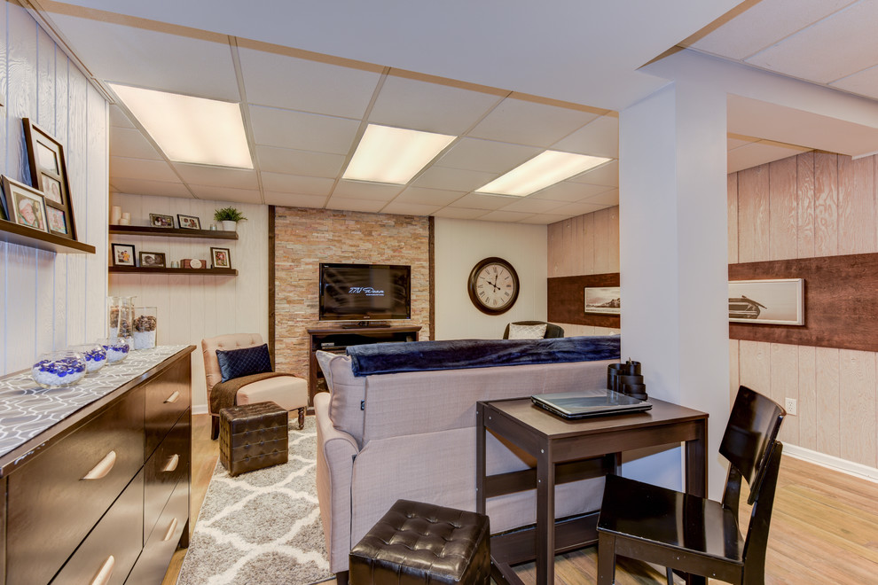 Basement Rec Room Renovation - Transitional - Basement - Philadelphia ...