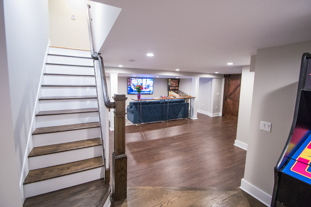 Basement Refinishing in Warren, New Jersey - Contemporary - Basement ...