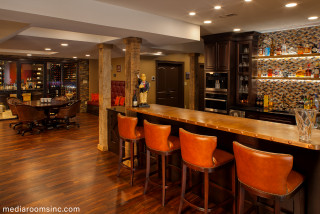 Basement Remodel with Theater, Bar, Wine Cellar, Kitchen - Transitional ...