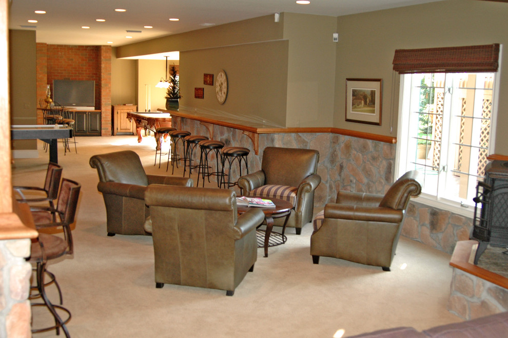 Basement Remodels - Traditional - Basement - Detroit - by Wilderness ...