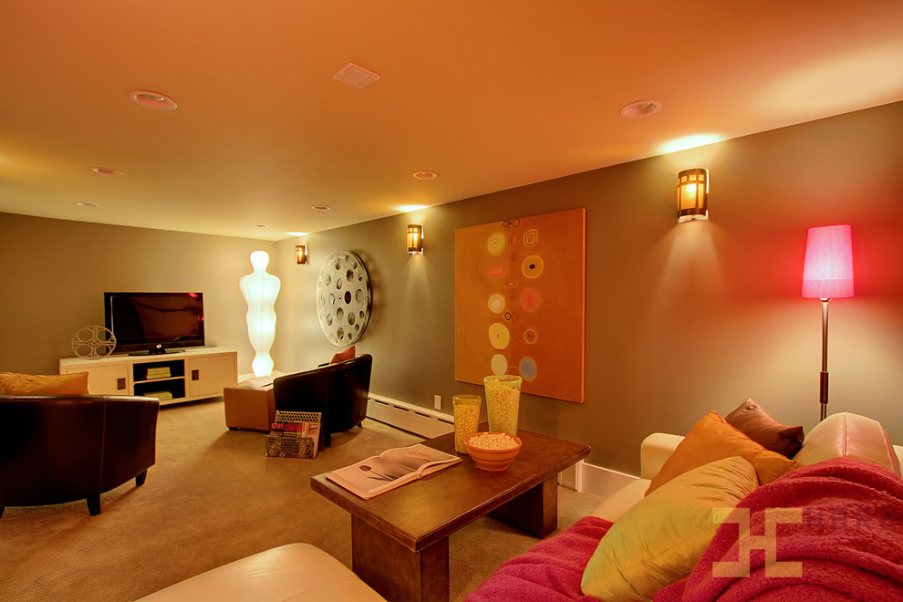 Basement Remodles - Modern - Basement - Seattle - by Hara Construction ...