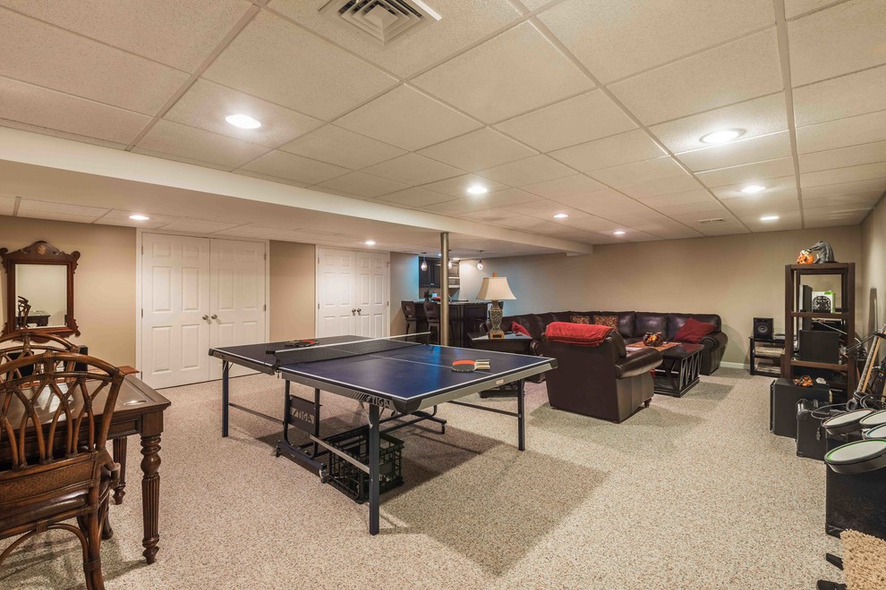 Basement Renovation/Master Suite Addition - Transitional - Basement ...