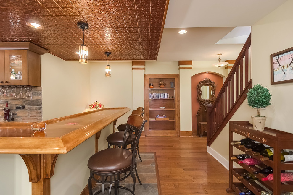 Basement Stairs and Bar - Traditional - Basement - Chicago - by FBC ...