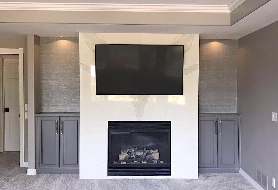 Basement TV Wall - Modern - Basement - Omaha - by Absolute Design ...