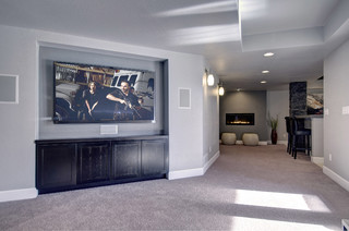 Basement TV Wall - Transitional - Basement - Denver - by FBC Remodel ...