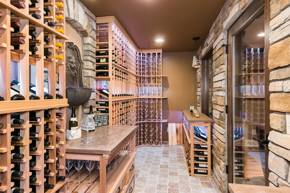 Basement Wine Cellar Wine Racks - Traditional - Wine Cellar ...