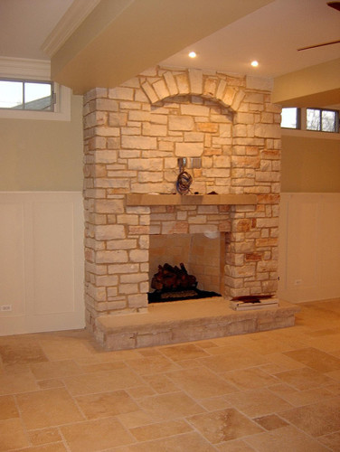 Basment Fireplace - Traditional - Basement - Chicago - by Follyn ...