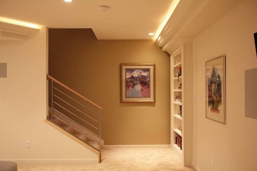 Beautiful Basement in Denver with Buffet Bar under the Stairs - Rustic ...