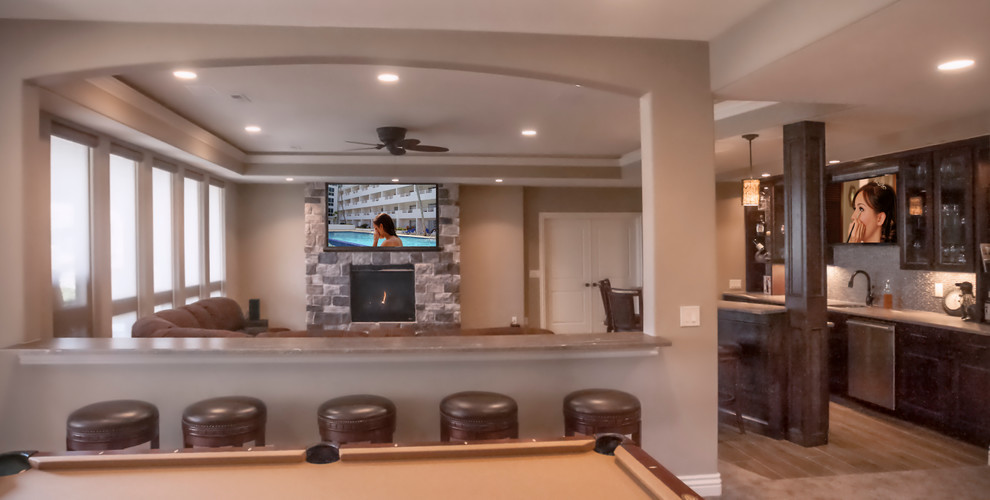 Blackstone Country Club Walk Out Basement - Transitional - Basement ...